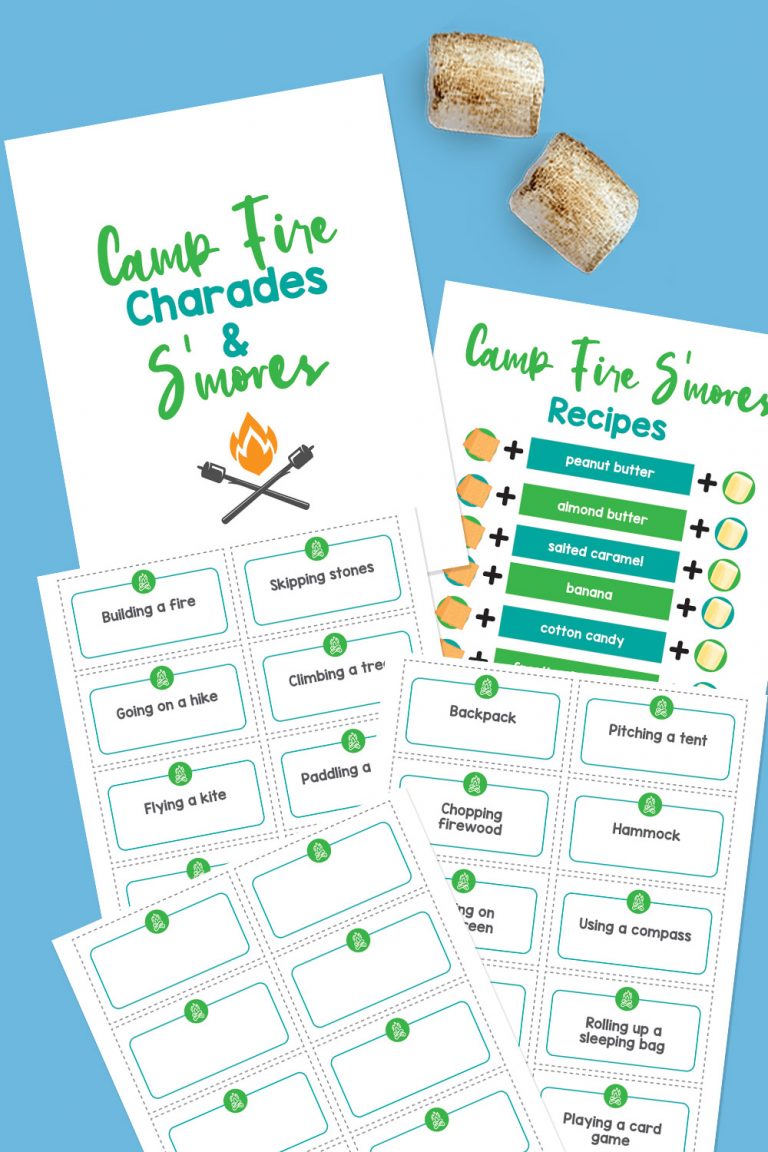 Camping Charades & S'mores Printables (Free Fun Activities Pack)